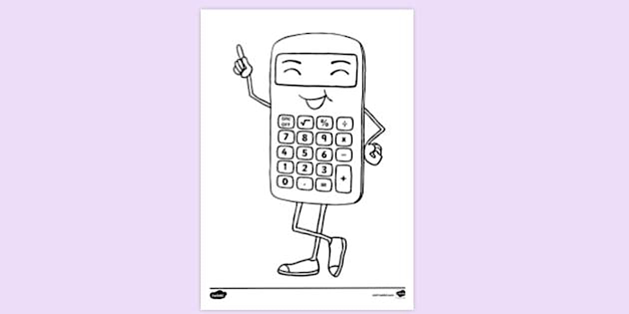 Calculator Icon Colouring | Colouring Sheets (Teacher-Made)