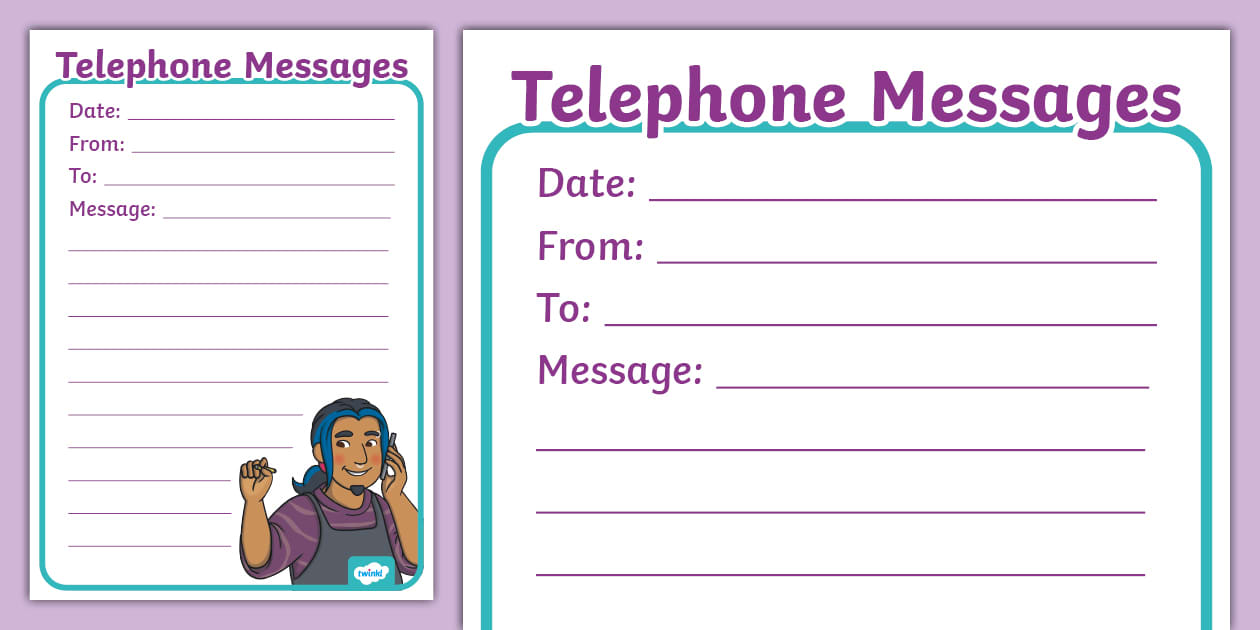 👉 General Telephone Messages Template - Teaching Resources