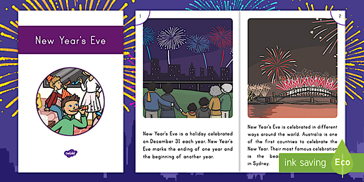 New Year's Eve Guided Reader for K-1st Grade (teacher made)