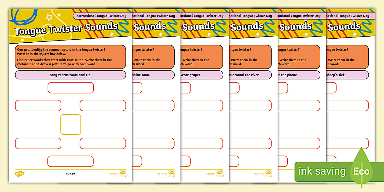 International Tongue Twister Day Activity Sheets - Twinkl