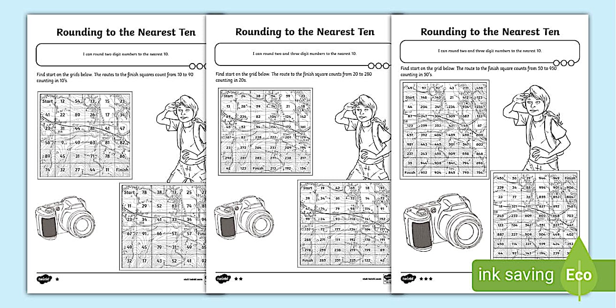 👉 Rounding to the Nearest Ten Differentiated Worksheet