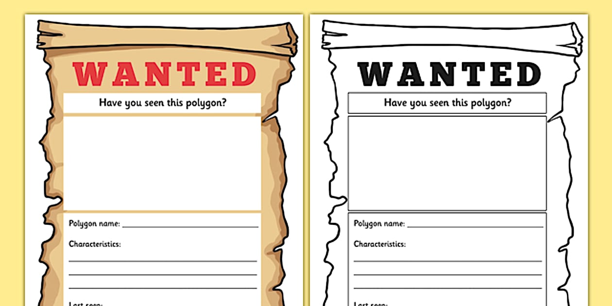 Editable Shape Wanted Poster (Hecho por educadores) - Twinkl