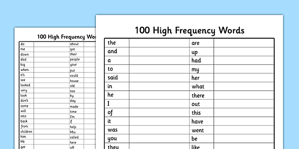 High Frequency Words Copy Writing Worksheets (teacher made)