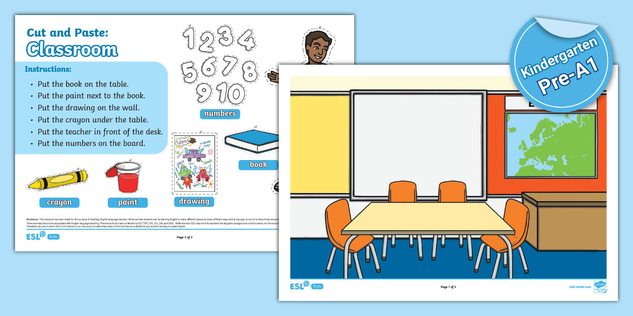 ESL Cut & Paste: Classroom Activity (teacher made) - Twinkl