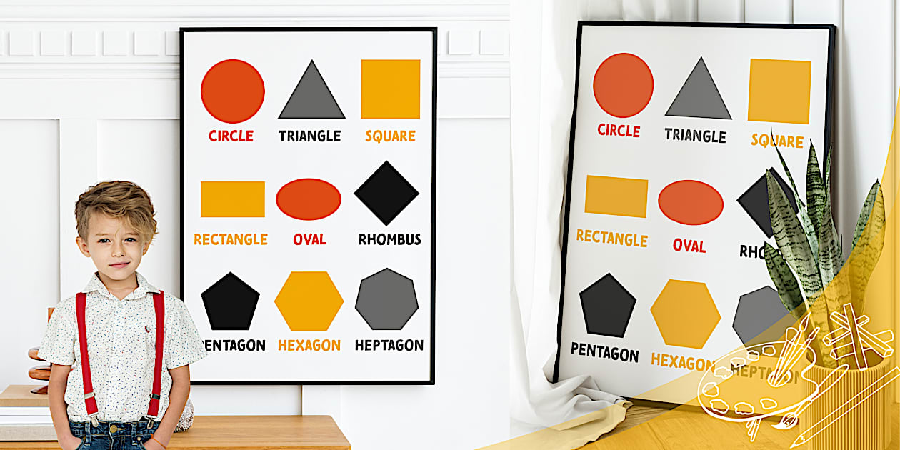 2D Shapes Construction Vehicles Colours Poster - Twinkl