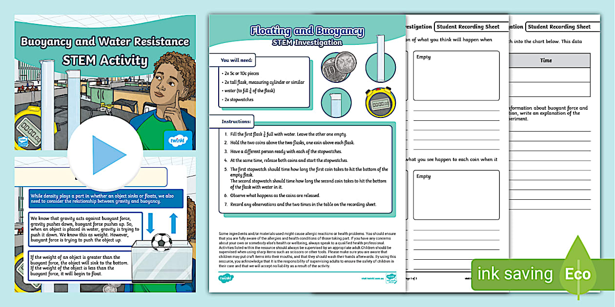 Floating and Buoyancy STEM Activity Pack | Year 4 Forces