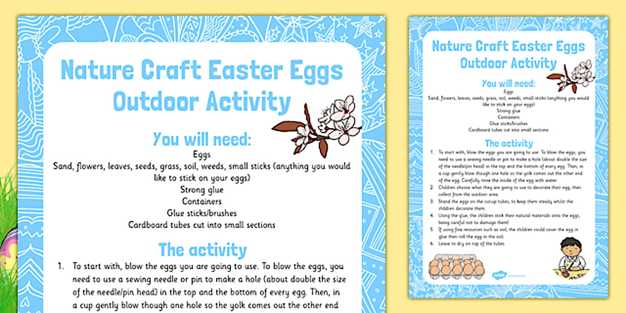 Lovely Nature Craft Easter Outdoor Activities with Eggs
