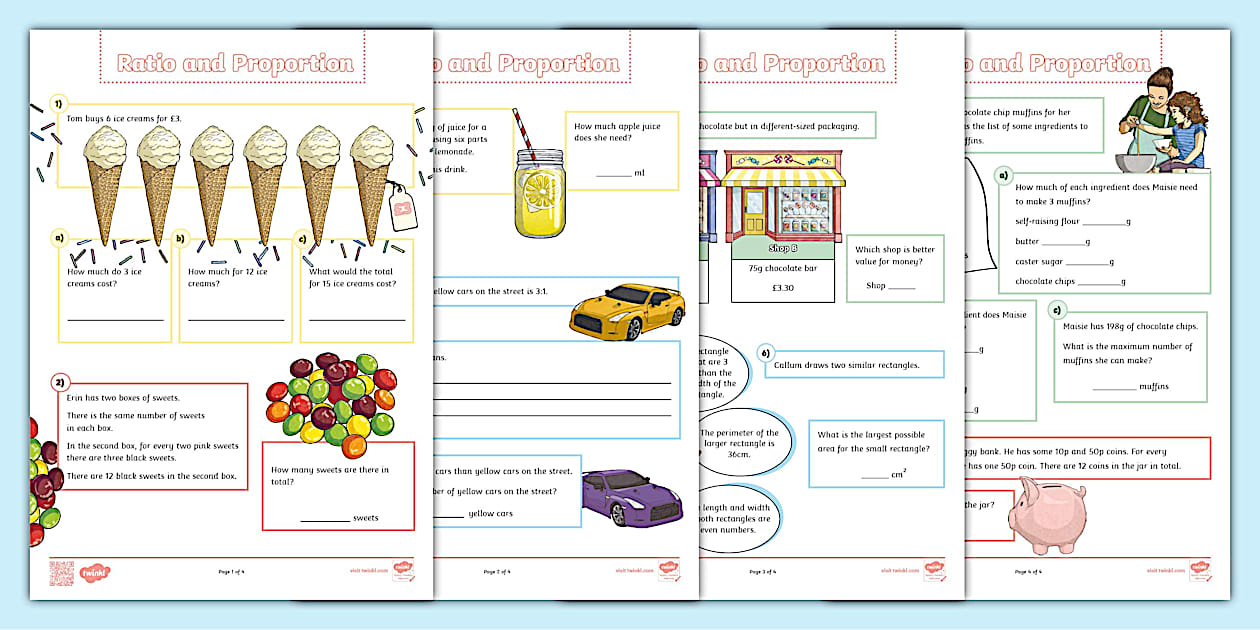 KS2 Ratio and Proportion Activity Sheet (teacher made)