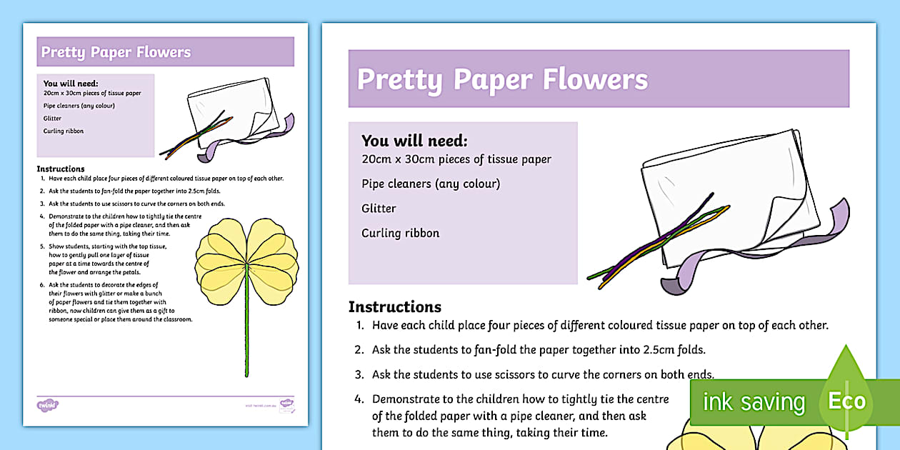 Pretty Tissue Craft With Paper Flowers - Teacher-Made