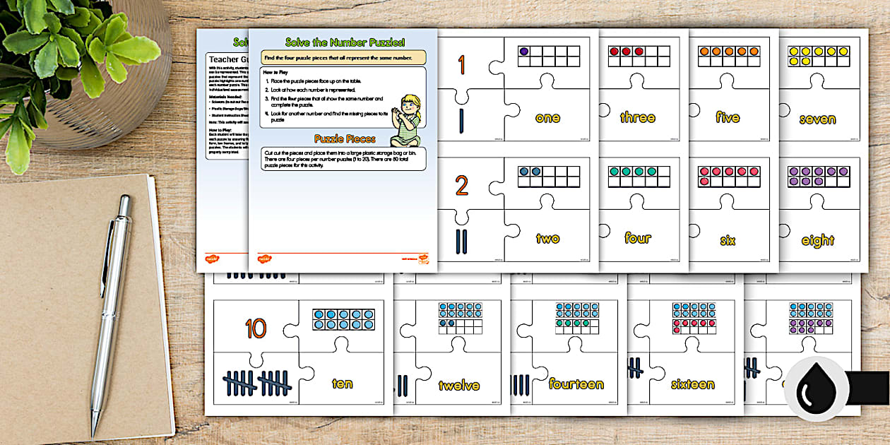 Solve the Number Puzzles! Grade 1- Number Sense Math Centre
