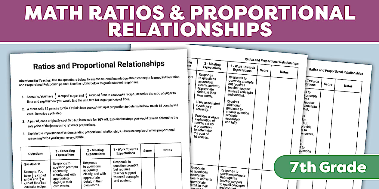Seventh Grade Math Ratios and Proportional Relationships DBA