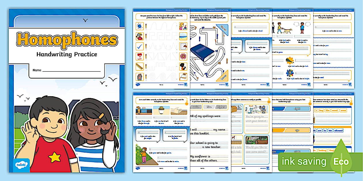KS1 Homophones Handwriting Practice Booklet (teacher made)