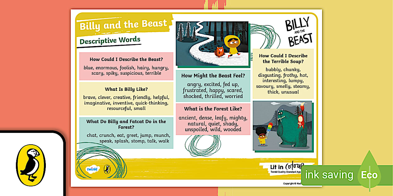 FREE! - Billy and the Beast Descriptive Word Mat - Primary Resource