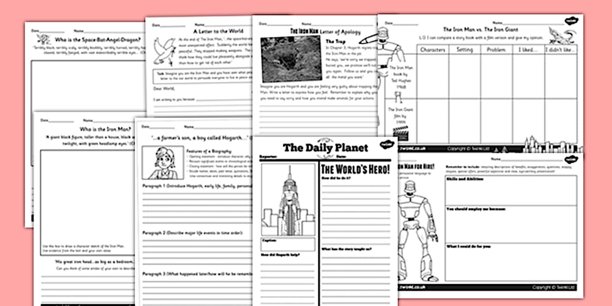 The Iron Man Writing and Activities Sheet Pack - Twinkl