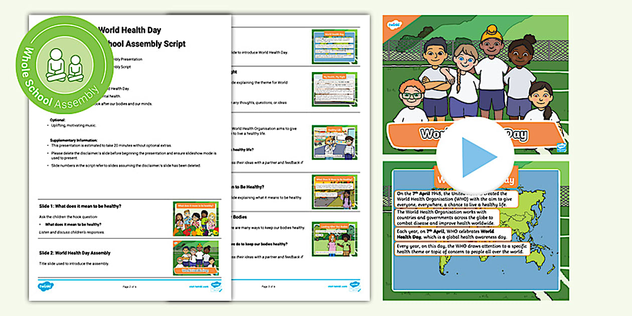 World Health Day Whole-School Assembly Pack (teacher made)