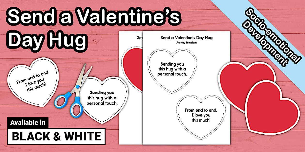 Send A Valentine's Day Hug Kindergarten Craft Activity