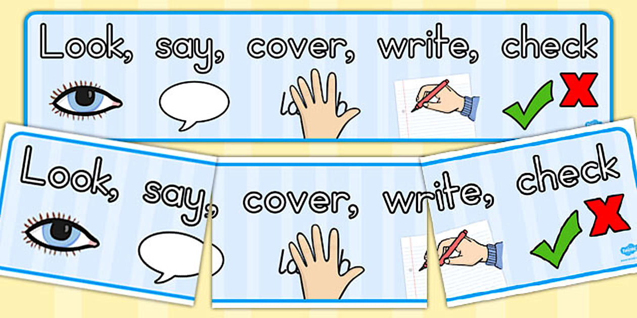 Look Say Cover Write Check Display Banner (teacher made)