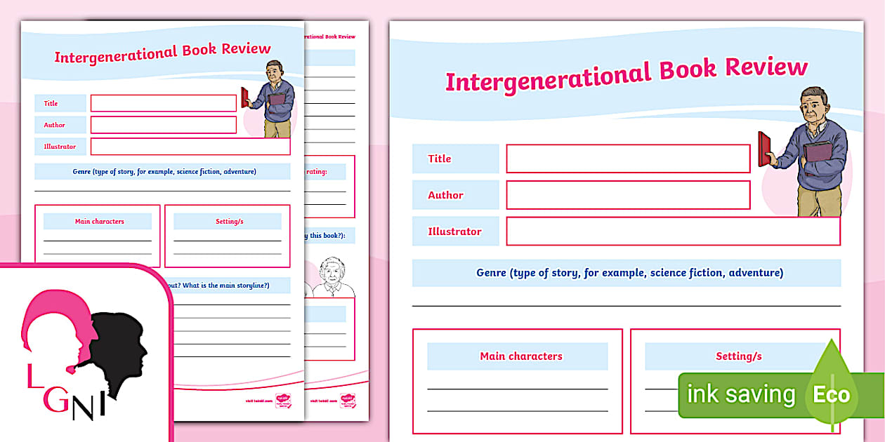 FREE! - Intergenerational Book Review Activity Sheet