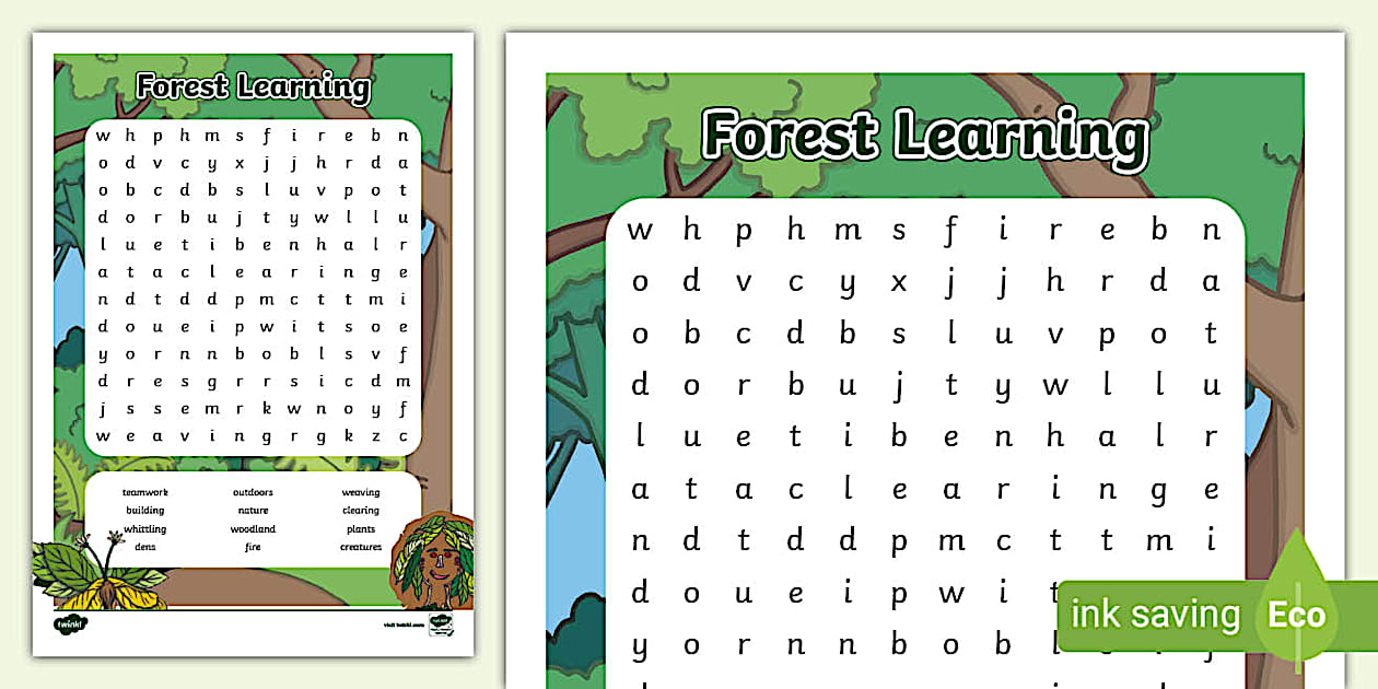 Forest Learning Word Search - KS1 - Outdoors - Exploring
