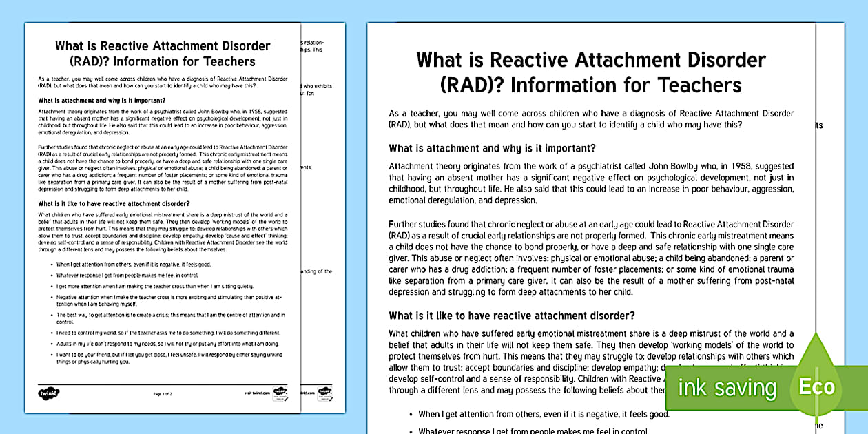 What Is Reactive Attachment Disorder? Adult Guidance