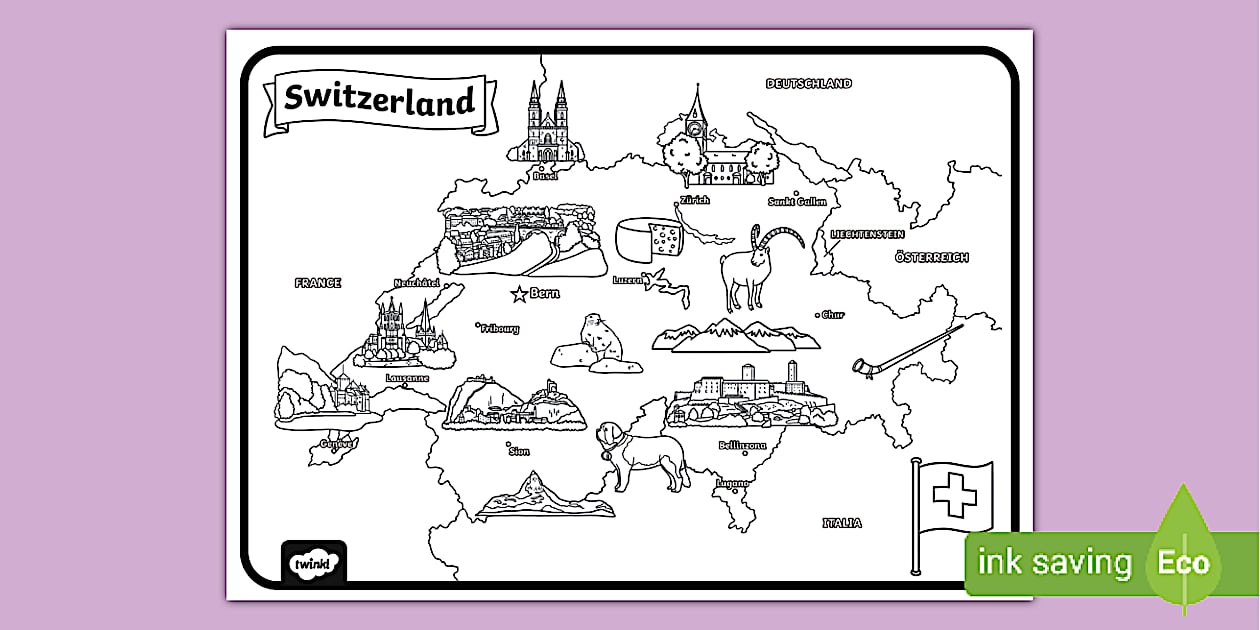 Editable Switzerland Landmarks Display Poster (teacher made)