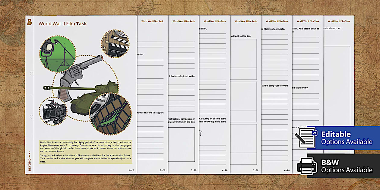 World War II Film Task (teacher made) - Twinkl