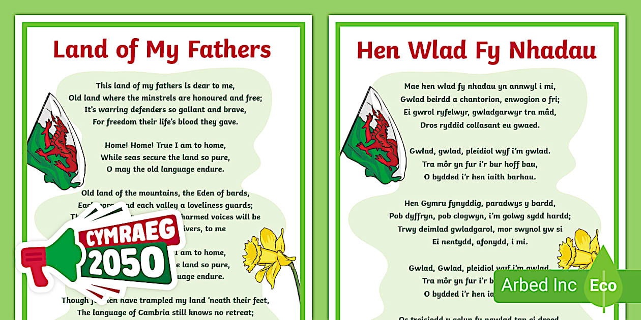 Geiriau Hen Wlad Fy Nhadau/Land of My Fathers Lyrics