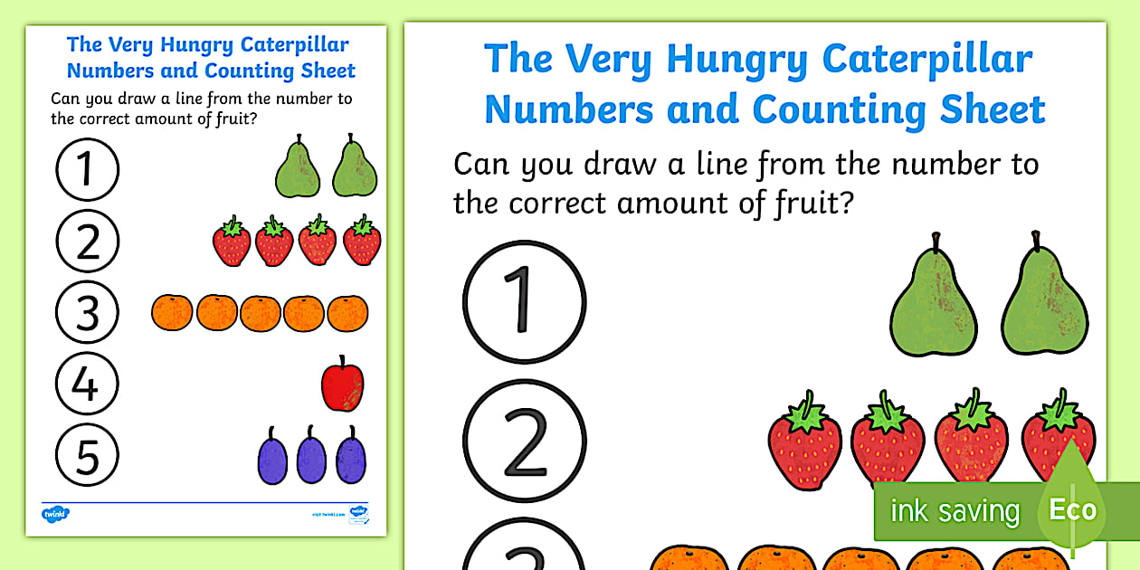 Black and White Numbers and Counting Sheet to Support Teaching on The Very