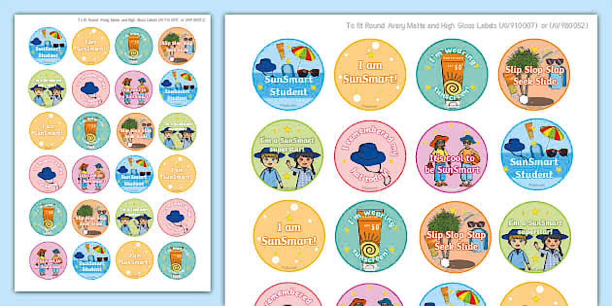 FREE! - SunSmart Printable Stickers (teacher made) - Twinkl