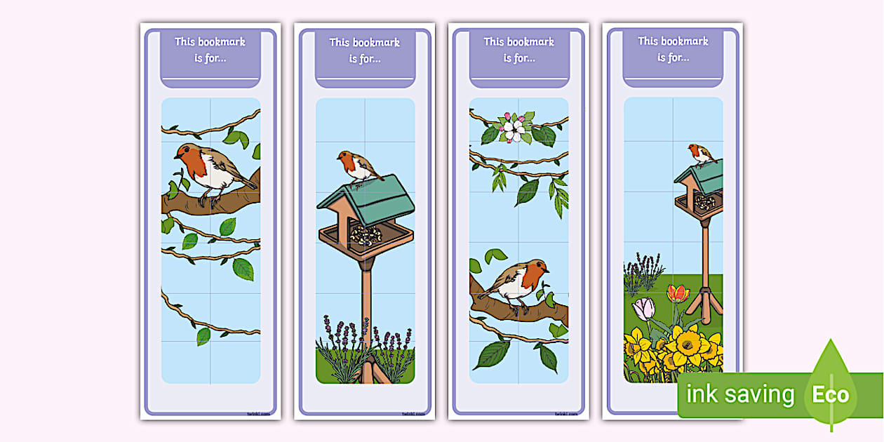Robin Bird Themed Bookmarks (teacher made) - Twinkl