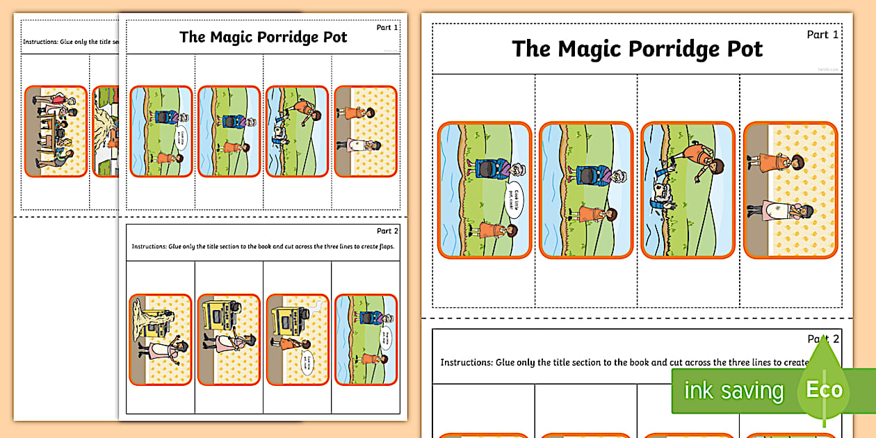 The Magic Porridge Pot Story Writing Flap Book - Twinkl