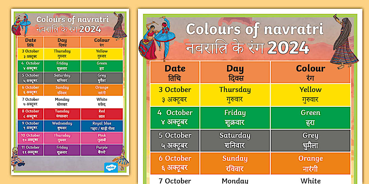 FREE! - Colours of Navratri 2024 I नवरात्रि के रंग, साल २०२४ के लिए!