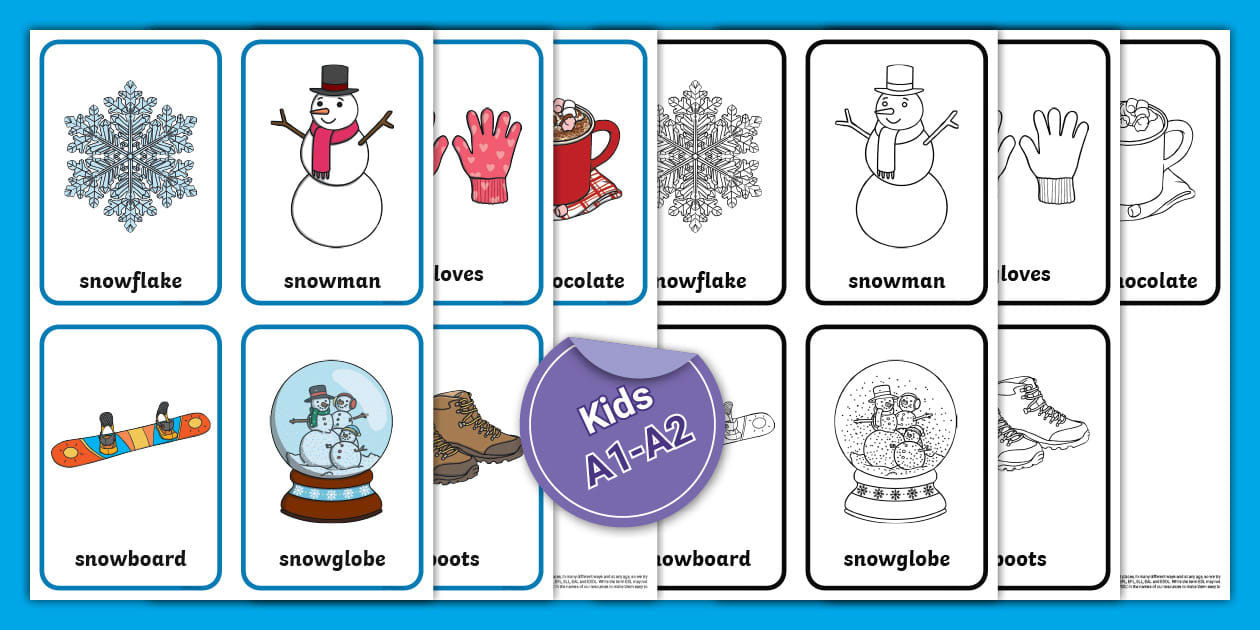 ESL Winter Flashcards for Kids (teacher made) - Twinkl
