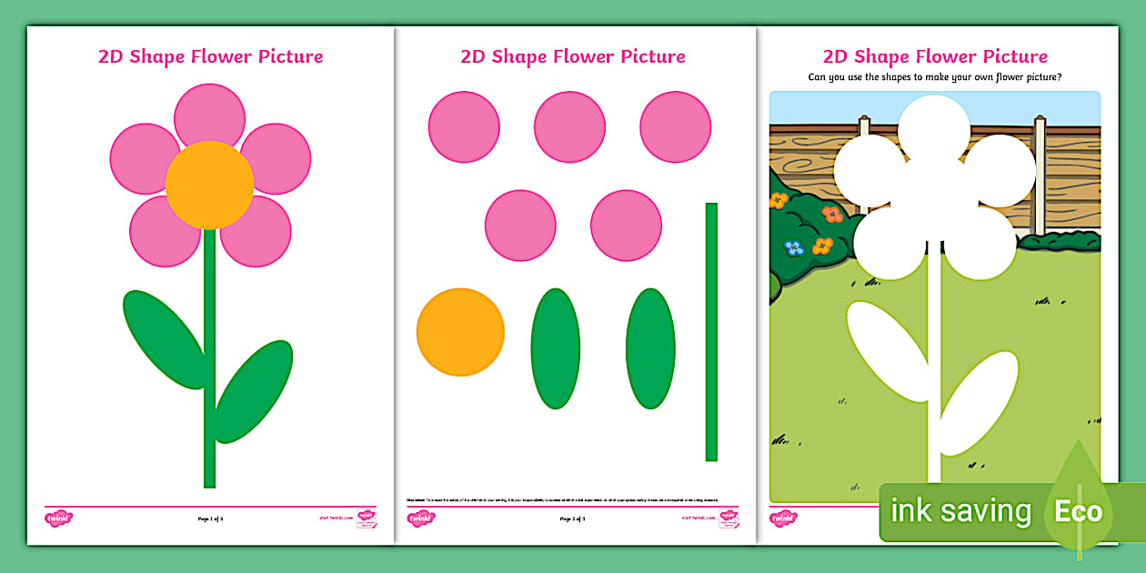 2D Shape Flower Cutting Skills Activity Sheet | Twinkl