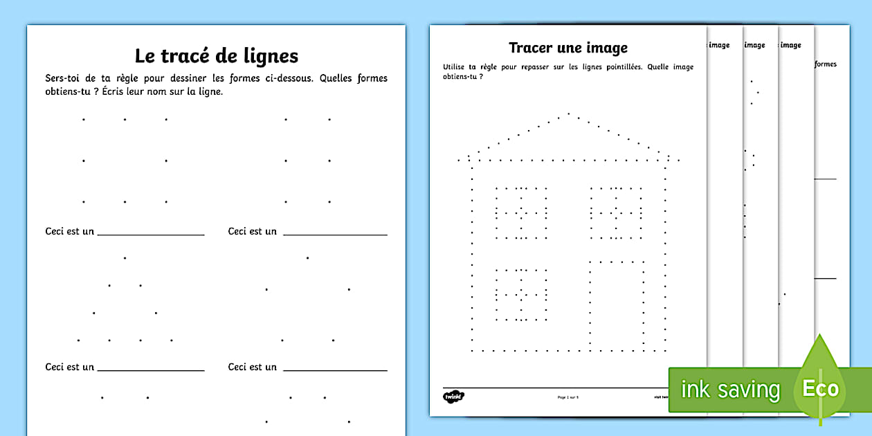 Feuilles d'activités : tracer des formes à la règle