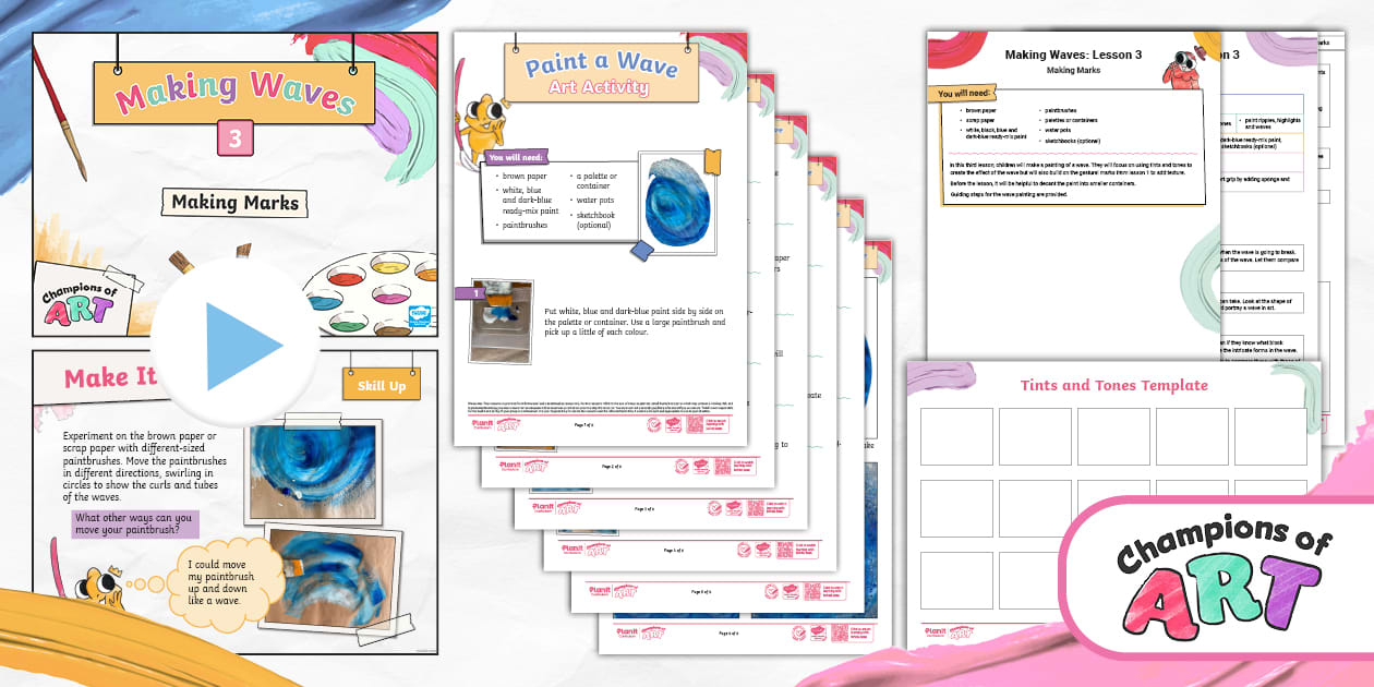 Champions of Art: LKS2 Making Waves - Lesson 3 - Twinkl