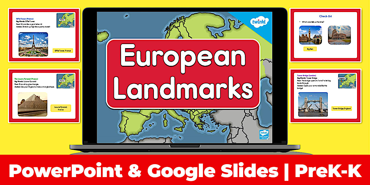 European Landmarks PowerPoint & Google Slides for PreK-K
