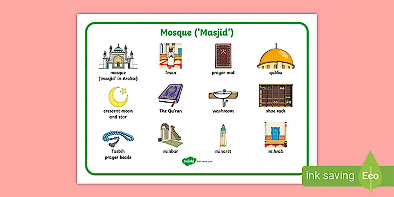 Mosque Word Mat (teacher made) - Twinkl
