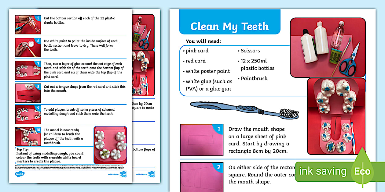 Clean Teeth Craft Activity - Primary Resources -EYFS
