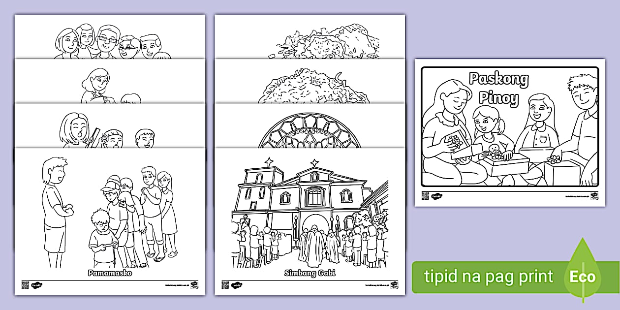 Paskong Pinoy Coloring Sheets | Philippines | Twinkl