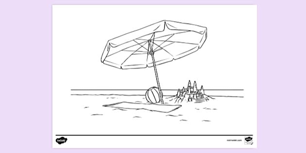 Summer Printable Colouring Page for Kids - Twinkl