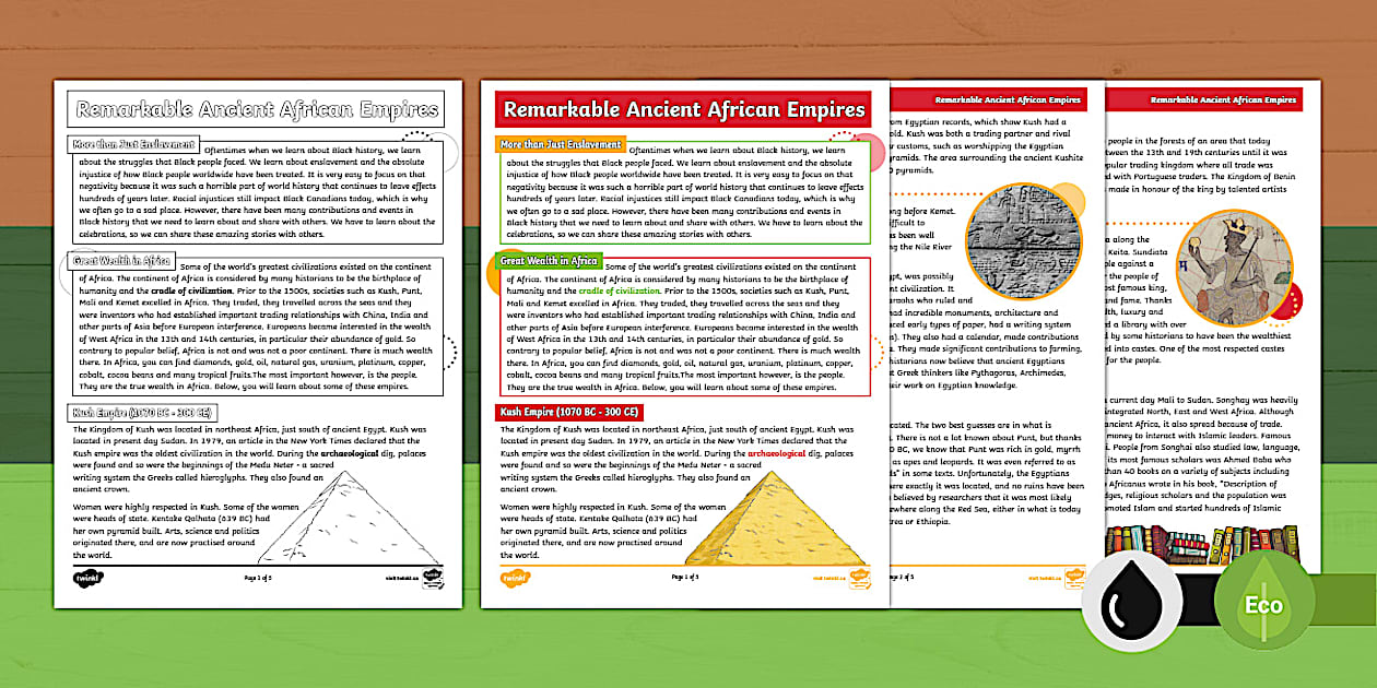Remarkable Ancient African Empires Reading Comprehension