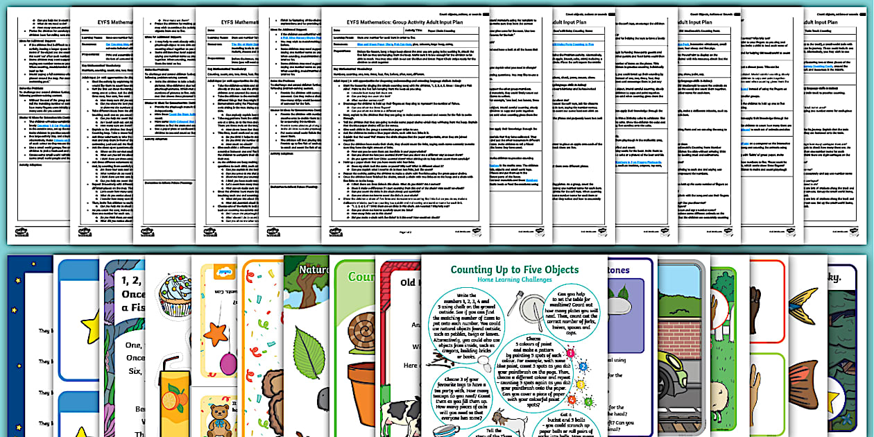 EYFS Maths Says One Number for Each Item to 5 Planning Pack