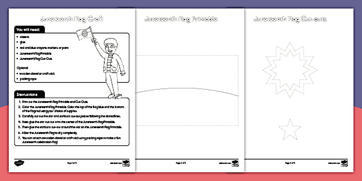 Juneteenth Flag Craft | Printable Juneteenth Resources