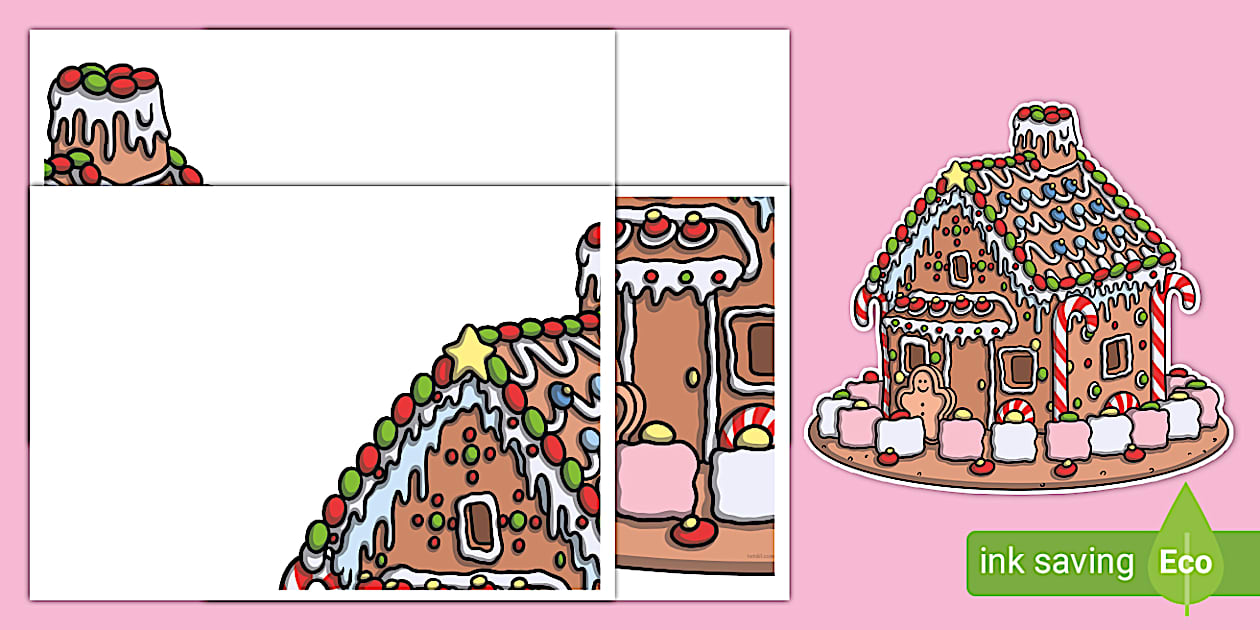 Large A2 Gingerbread House Cut-out | Twinkl (teacher made)