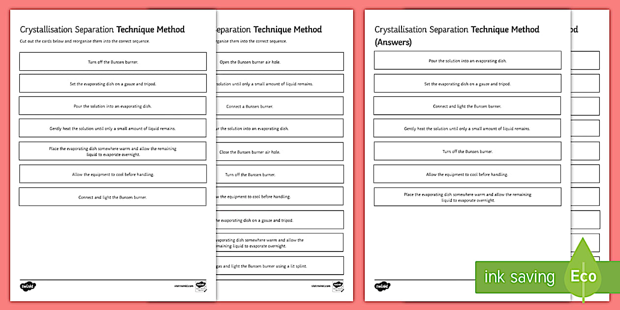 Crystallisation Separation Technique Method Sequencing Cards
