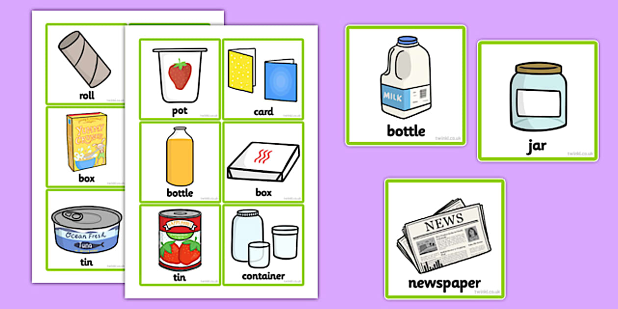Recycling Sorting Cards - ESL Recycling Resources - Twinkl