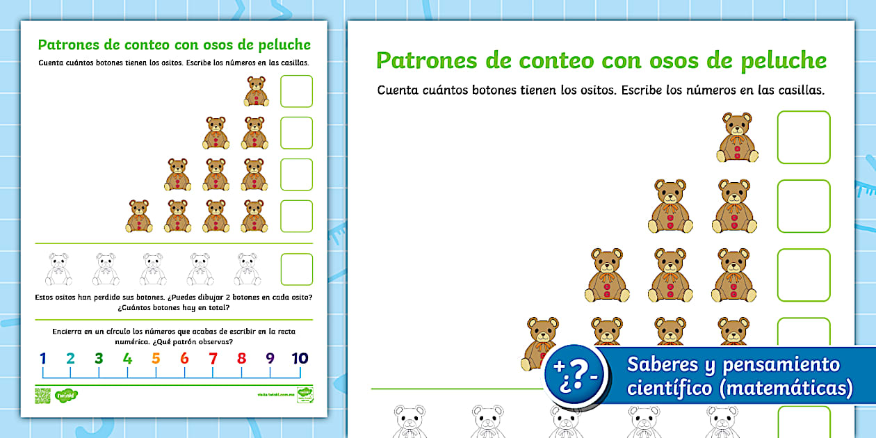 Conteo de dos en dos - preescolar (l'enseignant a fait)