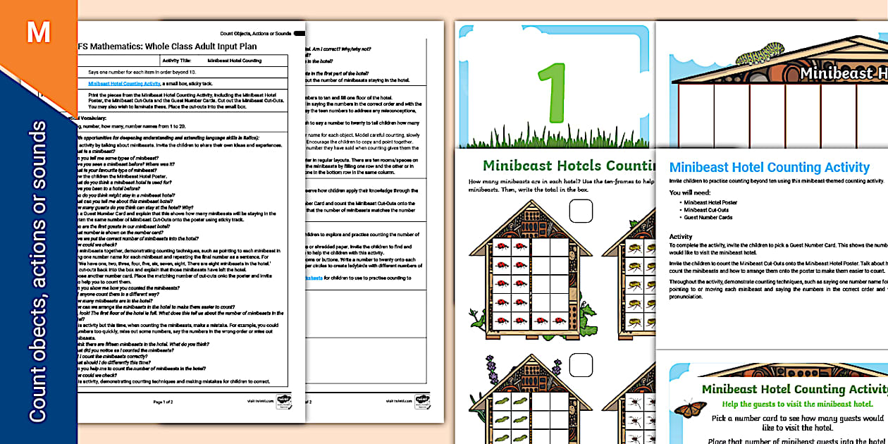 EYFS Maths Minibeast Hotel Counting Plan and Resource Pack