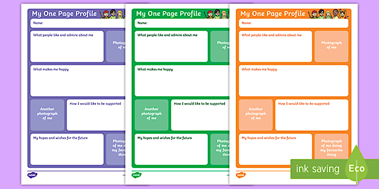 One-Page Profile Examples - KS1 Resources (teacher made)